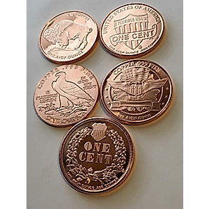 2017 Lincoln, 1911 Incuse, 1877 Penny, Buffalo Nickel, Capped Bust 1 Ounce Rounds