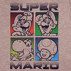 Nintendo Super Mario Video Game 3-Piece Set Boys Short Sleeve T-Shirt, Zip Up Hoodie, Jogger Pants 3-Pack Bundle Set (Size 8, Grey)