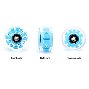 IKevan 4PCS Light Up Quad Roller Skate Wheels 32mm x 58mm, Luminous Light Up Quad Roller Skate/Skateboard Wheels with Bearings Installed (Multicolored)