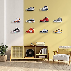 MVYAVYUS Colorful Acrylic Floating Sport Shoe Shelves, Wall Mounted Shoe Shelves, Sneaker or Shoe Box Display Shelves, Levitating Shoe Rack for Wall (10PCS)