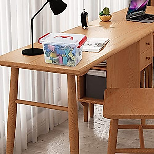 Easymanie 6 Pack 3 Qt Mini Plastic Storage Box Bin with Handle