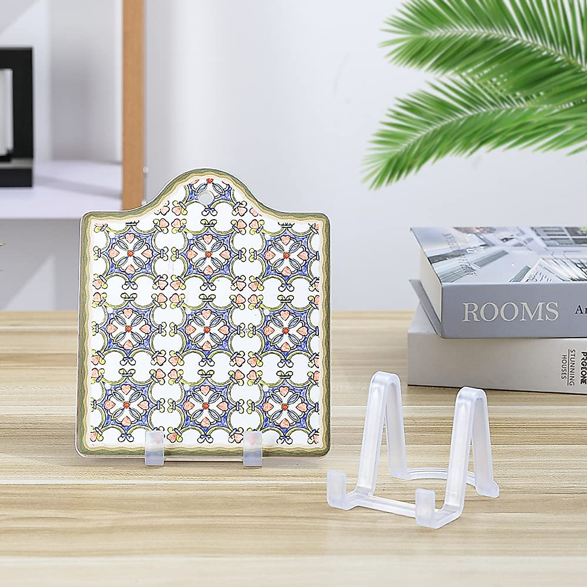 Plate Stands for Display - Plastic Easel Stand Plate Holder Display Stand Picture Frame Stand for Pictures | Photo|Decorative Plate |Dish | Tabletop Art - 3 inch-Clear