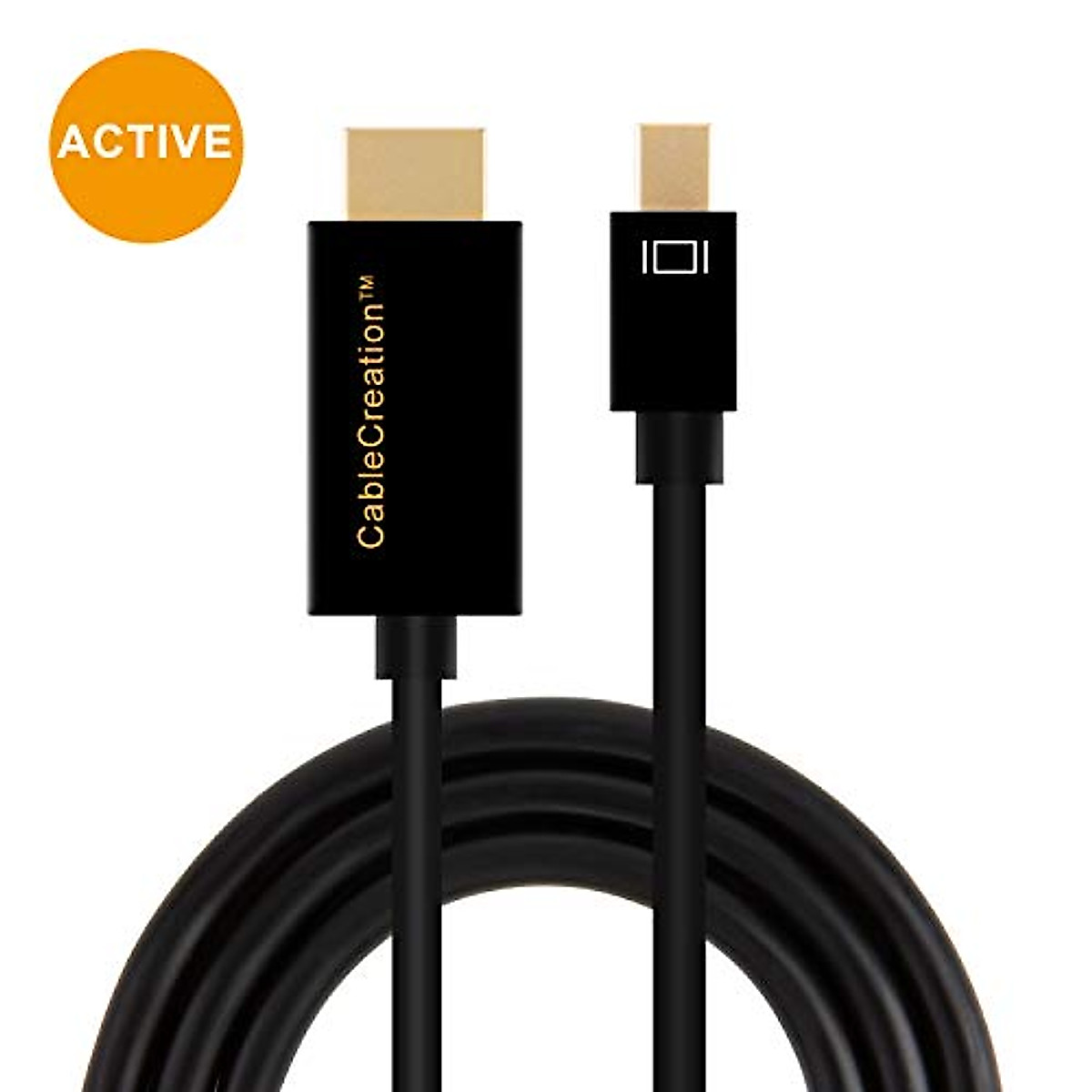 CableCreation Active Mini DP to HDMI Cord 6ft, Mini DisplayPort (DP1.2) to HDMI, 4K x 2K & 3D Audio/Video, Eyefinity Multi-Screen, Compatible with MacBook Pro, iMac 1.8 M/Black