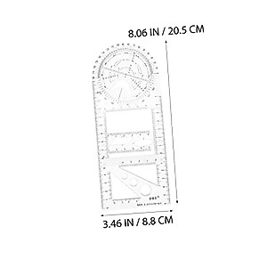 Geometric Drawing Ruler Ruler Metric Ruler Circle Stencil Clear Ruler Examination Use Ruler Mathematics Learning Ruler Drawing Rulers Multipurpose Plastic Ruler White