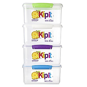 Sistema 61830 KLIP IT Accents Food Storage Container, 3 L - Assorted Colours