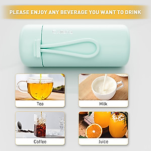 Exllena Mini Water Bottle 5oz, Small Insulated Water Bottle for Hot&Cold Drinks, Small Thermos with Carry Handle - 100% Leakproof Perfect for School, Travel...(Mint)