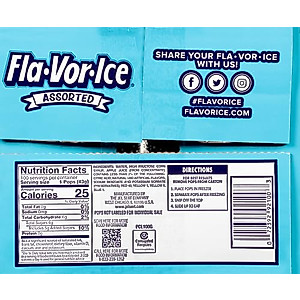 Fla-Vor-Ice Popsicle Variety Pack of 1.5 Oz Freezer Bars, Assorted Flavors, 100 Count