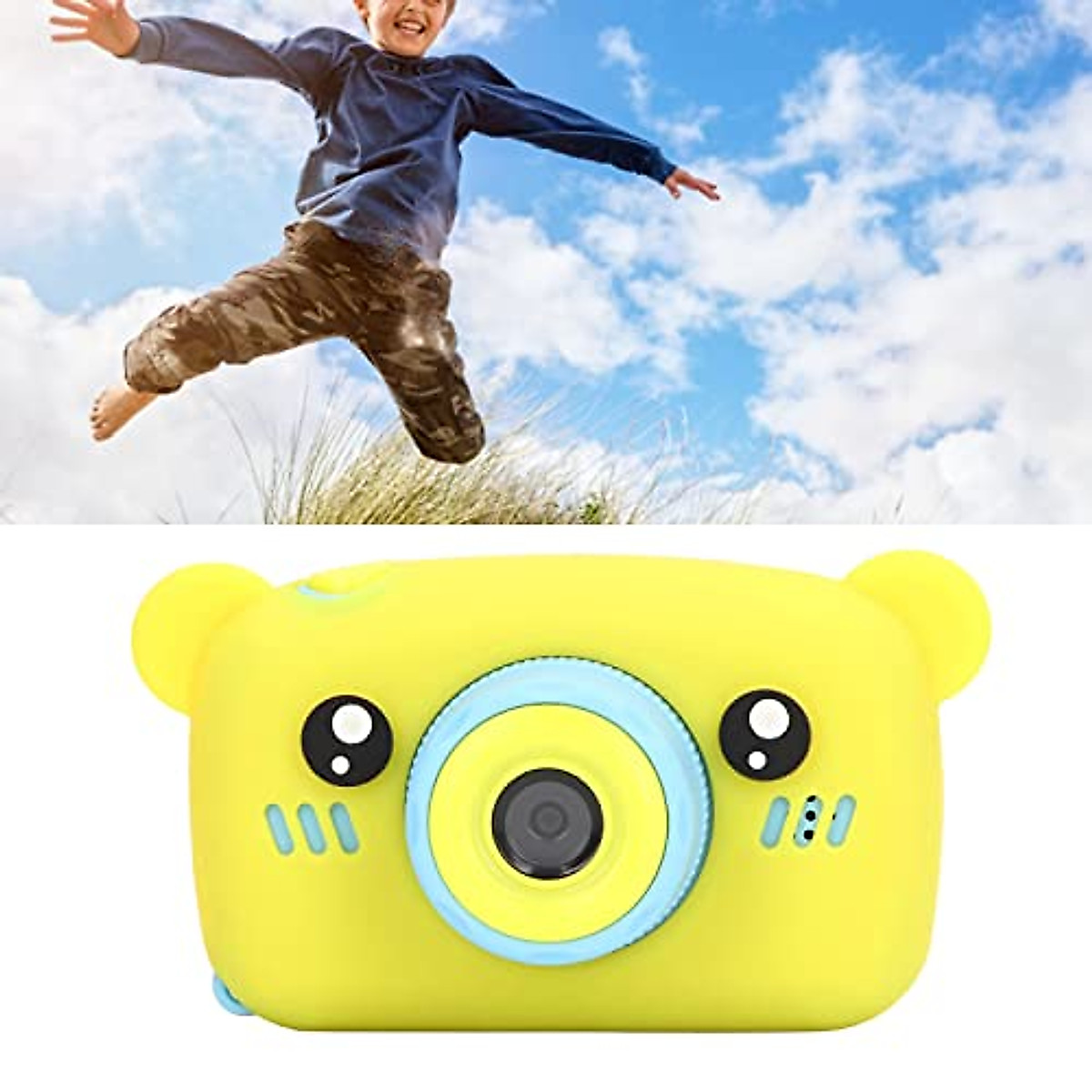 Tgoon Kid Video Camera, Children Camera Digital Rechargeable 2 Inch Display for Outdoor Activity(Yellow)
