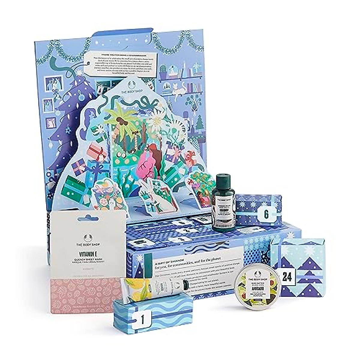 The Body Shop 24-Piece Holiday Beauty Advent Calendar, 24-Piece Holiday Gift Set