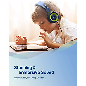iClever [2 Pack] Kids Headphones with Microphone for Online Schooling - Safe Volume Limited 85dB/94dB, Adjustable Foldable Headphones for Girls/Boys/Airplane/Computer/Laptop