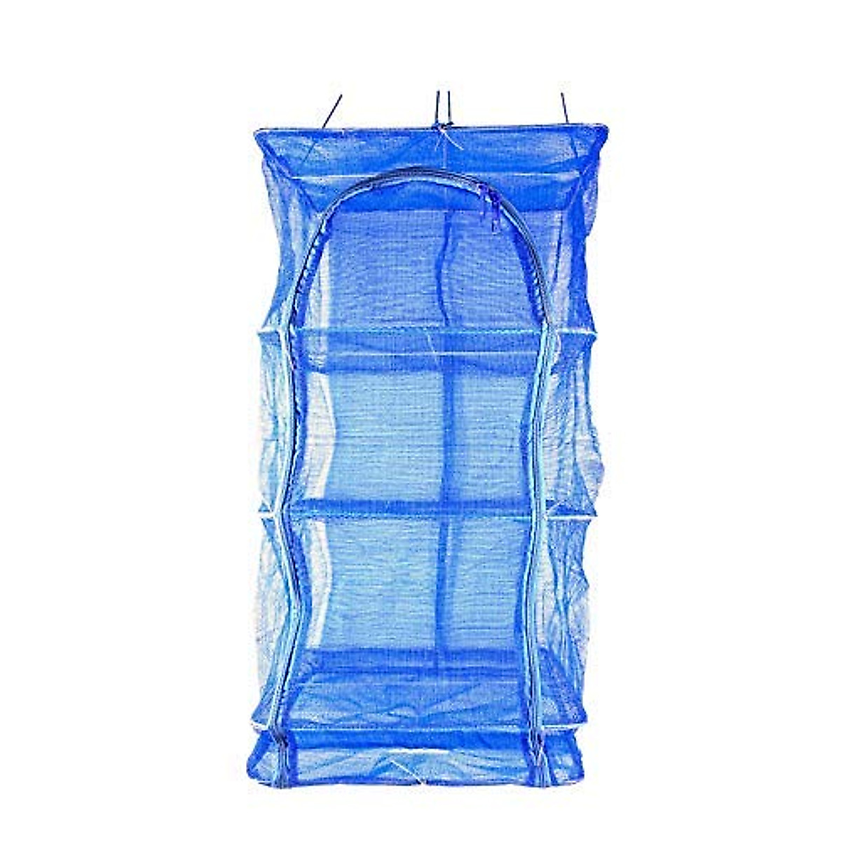 FaFaVila 15.7inch Blue 3 Layer Non-Toxic Nylon Netting Collapsible Mesh Hanging Drying Dry Rack Net Food Dehydrator Receive Storage Carrying Bag (40x40cm/15.7x15.7inch, Blue)