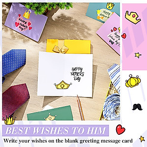 Faccito 24 Sets Father's Day Card with Envelopes Stickers 6 x 4 Inch 6 Assorted Happy Father's Day Note Card Birthday Card Father Greeting Cards for Father's Day Birthday Gifts