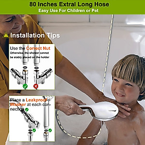 Shower Head, High Pressure Shower Head With Handheld, Extra Long 80" Stainless Steel Hose, Hand Held Detachable Showerhead With Jet Modes, Chrome