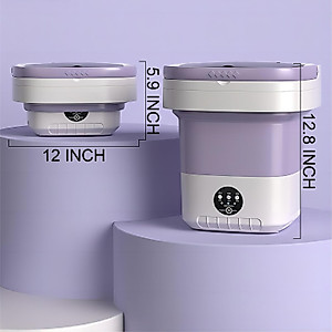 Portable washing Machine,9L High Capacity with 3 Modes Deep Cleaning for Apartment, Camping, RV, Travel, Underwear, Personal, Baby,Pet Clothes - (100V-240V)-Purple