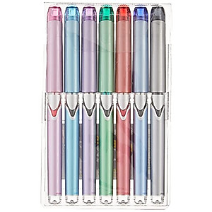 PILOT Precise Grip Liquid Ink Rolling Ball Stick Pens, Extra Fine Point, Assorted Color Inks, 7-Pack Pouch (28864)