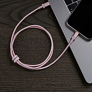 Amazon Basics Nylon Braided USB-C to Lightning Cable, MFi Certified Charger for iPhone 14 13 12 11 X Xs Pro, Pro Max, Plus, iPad, Rose Gold, 3-Foot