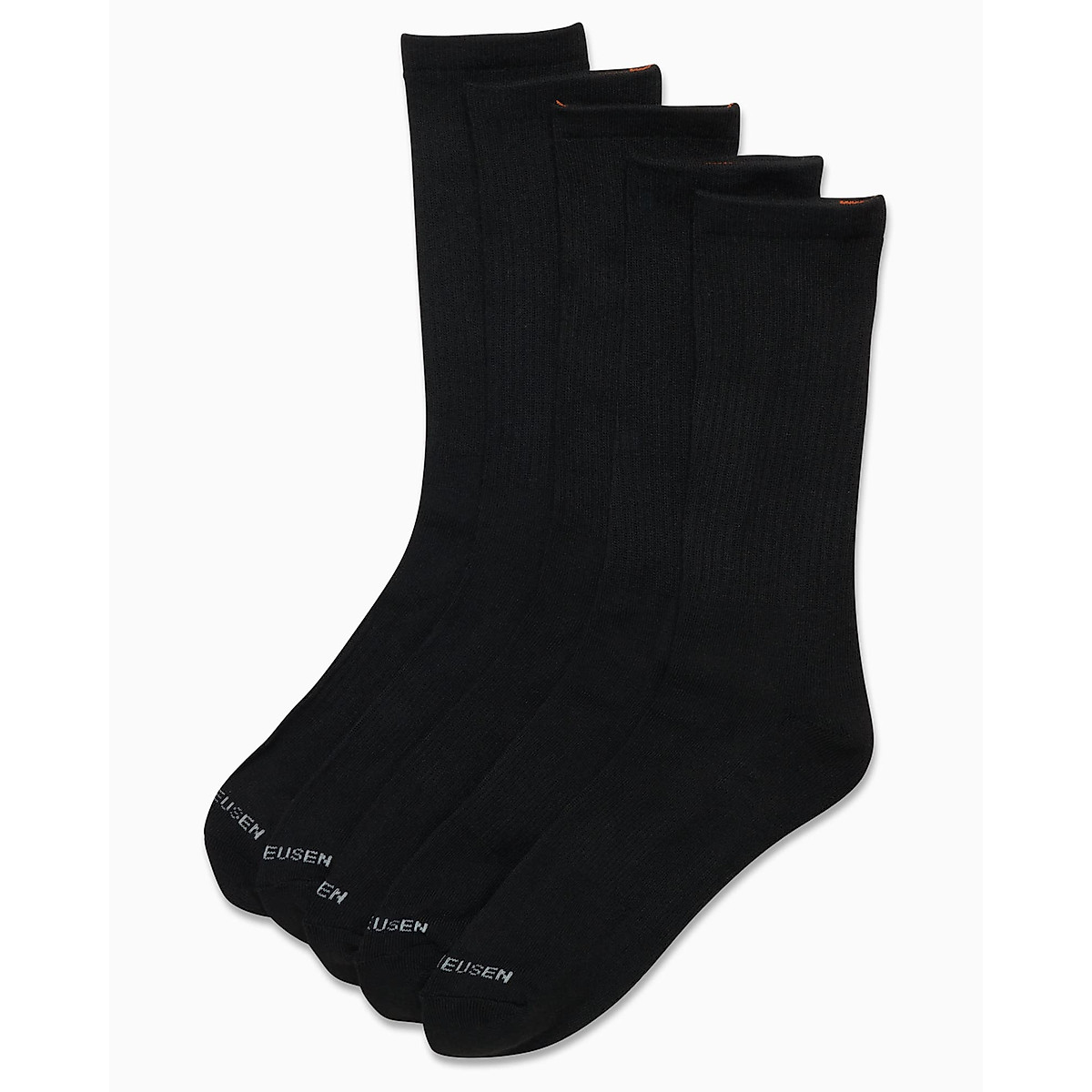 Van Heusen Men's Crew Socks - 5 Pack Performance Cushion Comfort Crew Socks - Breathable Athletic Socks for Men (6-12.5), Size 6-12.5, Black