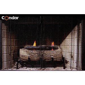 Enhance the Style of Your Fireplace with a Condar Mesh Screen. Fireplace Mesh Screen Curtain. 21" High. Includes 2 Panels, each 24" Wide.