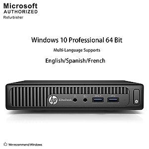 HP EliteDesk 705 G3 Desktop Mini Computer PC, AMD A10 PRO-8770E Quad Core up to 3.5 GHz, 16G DDR4, 500G, WiFi, Bluetooth, Windows 10 Pro 64 Bit-Supports English/Spanish/French (Renewed)