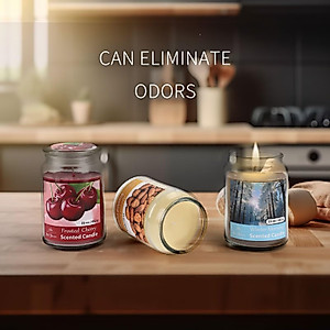 HOME & RELAX 23oz Odor Eliminating Candle,10% High Almond Fragrances, Smoke Odor Eliminating Candle,Pet Odor Eliminating,Odor Eliminator for Home,Up to 120 Hours Burn time, Soy Blend,Yellow