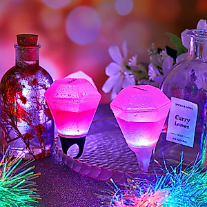 Tessco 8 Pcs Wedding Ring Shot Glass LED Light up Plastic Flash Ring Shot Glasses for Wedding Party Supplies and 8 Pcs Vinyl Gold Bride Bridesmaid Stickers