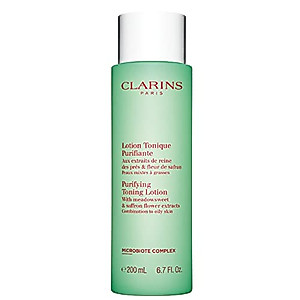 Clarins Purifying Toning Lotion | Less Oily Skin After 14 Days of Use* | Cleanses, Hydrates, Purifies, Mattifies and Balances Skin's Microbiota | Contains Witch Hazel | Combination To Oily Skin Types