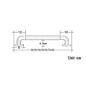 CRODY Grab Bars for Bathroom, Stainless Steel Straight Grab Bar, Balance Handrail Shower Bar, Nylon Granular Casing Anti-Slip Handle, Bathroom Safety Bar Hand Support Rail, Towel Rack Toilet Auxiliary