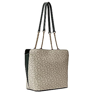 Calvin Klein Finley Signature Tote Vanilla/Khaki/Deep Forest One Size