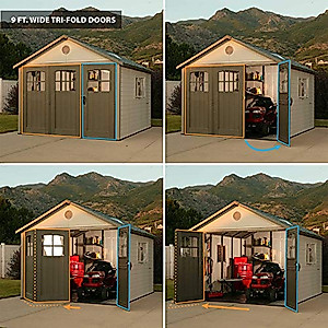 Lifetime 60187 11 x 11 Ft. Outdoor Storage Shed, Desert Sand