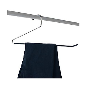 NAHANCO 2HU Premium Metal Pant Hanger with Non-Slip Bar, Chrome (Pack of 12)