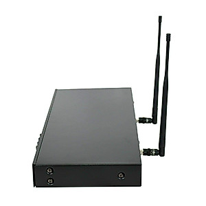 EMB EMIC2500 Wireless Microphone System 4-Channel UHF Cordless Mic Set with Four Handheld Mics, All Metal Build, Fixed Frequency, Long Range 260ft, Ideal for Church, Karaoke, Weddings, Events