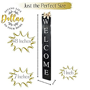 Outdoor 2in1 Welcome sign for Front Door, Vertical Welcome sign for Front Porch Standing,Welcome Home Sign,Porch Signs, Interchangeable 4ft Tall,Home Sweet Home Sign, Long, Wood,Farmhouse Porch Decor