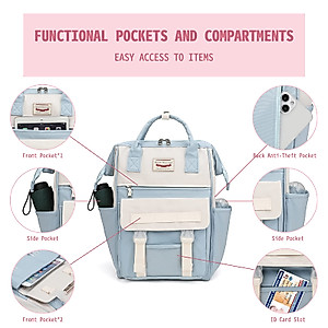 Vendra Moka School College Waterproof and Sturdy Backpack,15.6" Laptop Backpack for Women Teen Girls, Cute Casual Daypack for Travel, Work