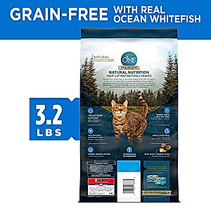 Purina ONE Natural, High Protein, Grain Free Dry Cat Food, True Instinct With Real Ocean Whitefish - 3.2 lb. Bag
