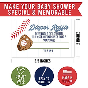 25 Baby Shower Diaper Raffle Tickets For Baby Shower Boy - Baseball Baby Shower Games For Boys, Diaper Raffle Cards, Baby Raffle Tickets, Baby Shower Invitation Inserts, Baby Shower Ideas