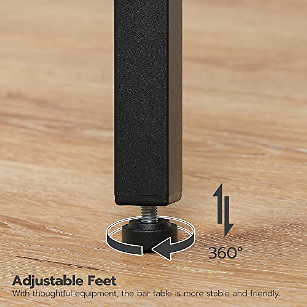 HOOBRO Bar Table, Round Pub Table, 2-Tier Bistro Table with Storage, High Top Table, Cocktail Table with Top Particleboard, for Kitchen, Living Room, Meeting Room, Rustic Brown and Black BF55BT01