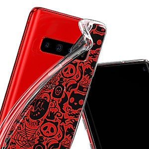 TPU Phone Case Compatible with Samsung A72 A71 5G A70 A51 A50 A32 A21 A11 A12 A13 A14 A01 Skeleton Shockproof Cat Skull Spider Web Flexible Clear Lightweight Spooky Durable Silicone Halloween