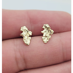 10k Yellow Gold Small Nugget Earrings