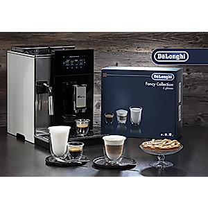 De'Longhi Fancy Collection Double Walled Thermo Espresso, Cappuccino and Latte Macchiato Glasses, (Set of 6), Clear