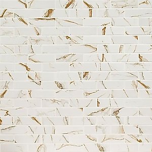 MSI Calacatta Gold 11.46 in. x 11.69 in. Matte Porcelain Subway Floor Tile and Wall Tile for Kitchen Backsplash, Bathroom Tile, Accent Wall Tile, Shower Wall Tile, Mosaic Tile