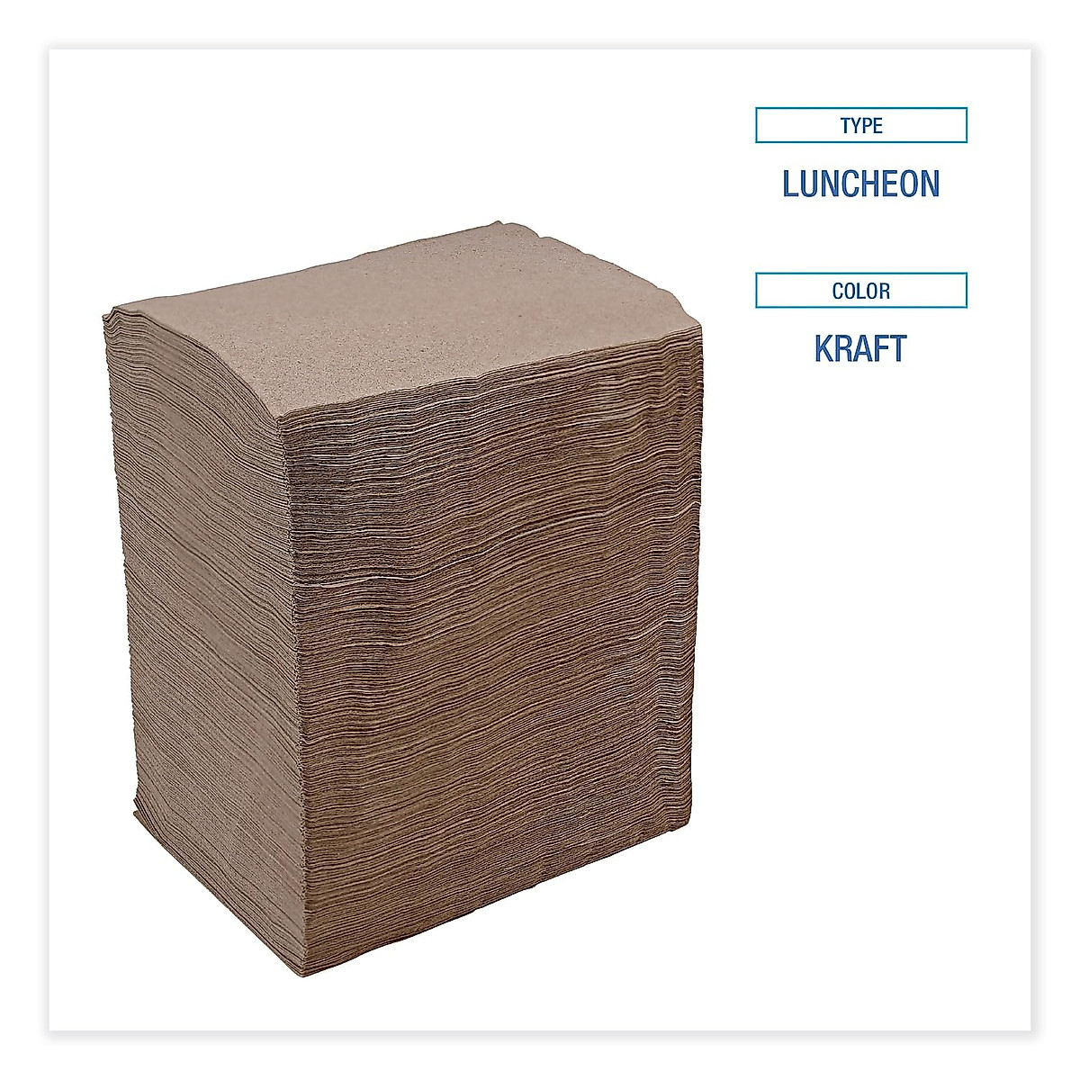 Boardwalk BWK8323K 13 in. x 10 in. 1-Ply 1/4-Fold Lunch Napkins - Kraft (500/Pack, 12 Packs/Carton)