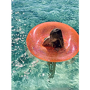 Sunnylife Pool Ring | Neon Coral Glitter