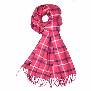 SERENITA Cashmere Feel Scarf for Women Men, Super Soft Classic Winter Wrap Blanket, Plaid Pink 2