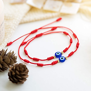 PPJew 7 Knots Evil Eye Bracelet Kabbalah Red String Bracelets Mommy and Me Bracelet Set Protection Amulet for Boys & Girls Daughter Mother Women Family