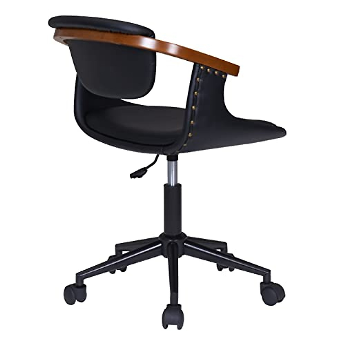 npd furniture and more Darwin PU Bamboo Office Chair, Black/Walnut