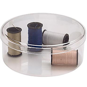 Pioneer Plastics 022C Clear Round Plastic Container, 2.75" W x 1.0625" H, Pack of 2