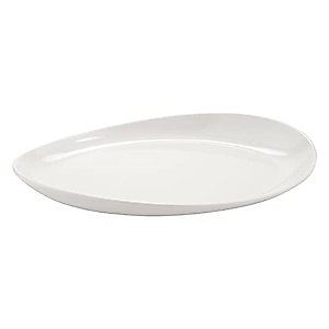 G.E.T. OP-1690-AW Heavy-Duty Shatterproof Plastic Oval Melamine Serving Platter, 16" x 9", American White