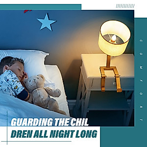 Kittmip Robot Cute Desk Lamp Novelty Wooden Creative Table Lamp with Wood Base Adjustable Shape Bedside Fun Funky Lamp Reading Wood Lamp DIY Fun Robot Lamp for Bedroom, Office, Study Desk, Kids Room