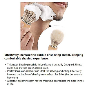 Luxxii - (2 Pack) Men's Shaving Brush with Wooden Handle Pure Big Nylon Hair Soft Face Cleaning Makeup Facial Razor Brush Shave Tools