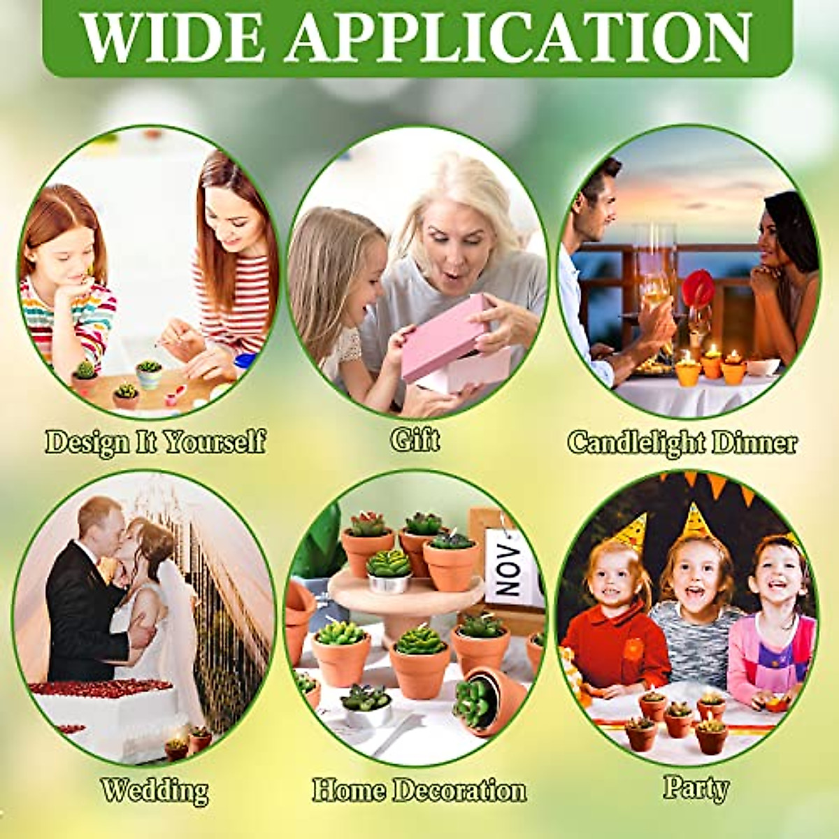 18 Pcs Succulent Cactus Tealight Candles Handmade Tea Lights Baby Shower Plant Candle Gift with Mini Terracotta Clay Candle Holders for Birthday Christmas Wedding Party Home Decoration (Cute)